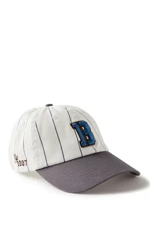 Cotton:on Active Graphic Cap White Blue Pinstripe B