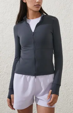 Cotton:on Active Core Zip Through Long Sleeve Top