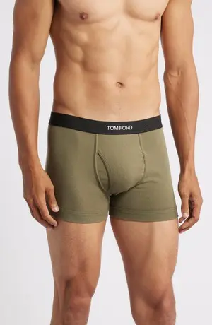 TOM FORD Cotton Stretch Jersey Boxer Briefs Dark Sage