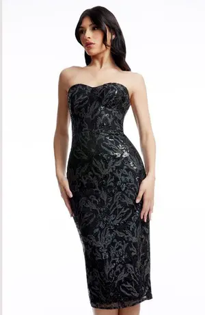Dress The Population Irina Sequin Strapless Cocktail Dress