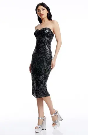 Dress The Population Irina Sequin Strapless Cocktail Dress
