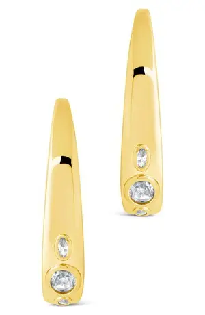 Sterling Forever Soren Cubic Zirconia Hoop Earrings
