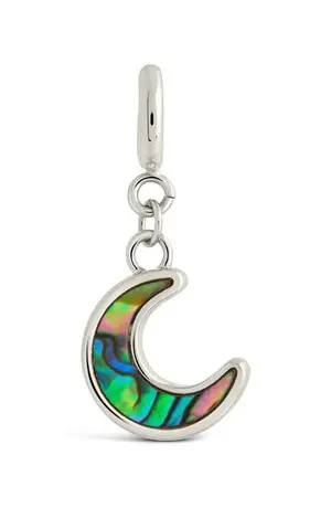 Sterling Forever Sterling Forever Abalone Moon Enhancer Silver