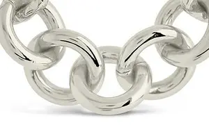 Sterling Forever Fianna Mixed Link Chain Necklace - Silver