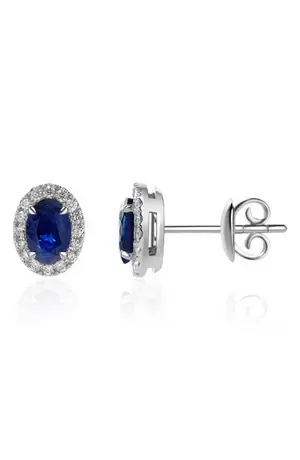 VALANI ATELIER Sapphire And Diamond Earrings - 14k White Gold