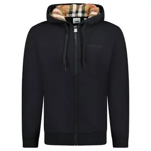 Burberry Hove Check Embroidered Logo Zip Hoodie