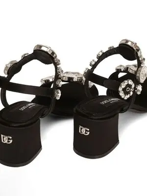 Dolce & Gabbana Crystal-embellished Sandals - Black