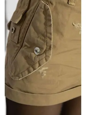 Dsquared2 Distressed-effect Mini Skirt - Neutrals