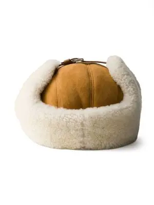 Prada Suede Shearling Trapper Hat - Brown
