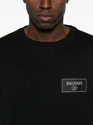 Balmain Logo-tag T-shirt - Black