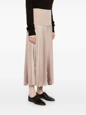 D.exterior Pleated Midi Skirt