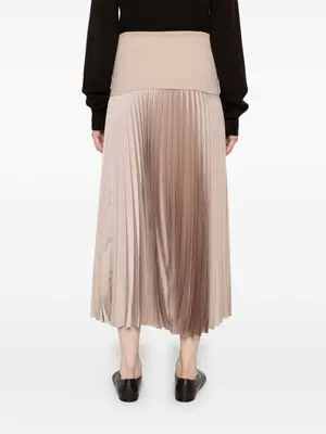 D.exterior Pleated Midi Skirt