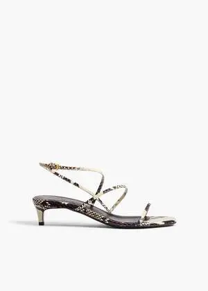 Khaite Loop Kitten Heel Sandals Snakeskin