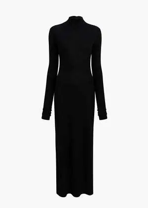 Khaite Norla Silk Cashmere Jersey Dress - Black
