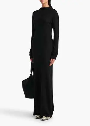 Khaite Norla Silk Cashmere Jersey Dress - Black