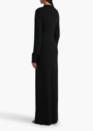 Khaite Norla Silk Cashmere Jersey Dress - Black