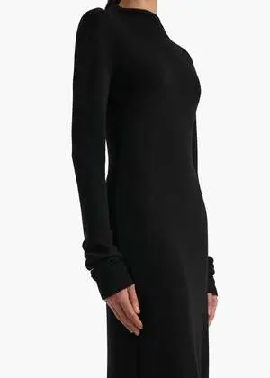 Khaite Norla Silk Cashmere Jersey Dress - Black