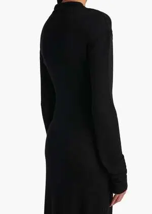Khaite Norla Silk Cashmere Jersey Dress - Black