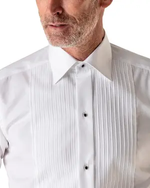 Eton Classic Fit Pleated Bib Formal Shirt - White