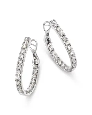 Bloomingdale'S Diamond Oval Hoop Earrings 3.00 Tcw In 14k Gold