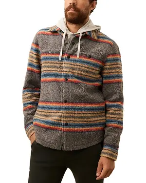 Faherty Brand Range Fleece Shirt Jacket - Buffalo Rock Stripe