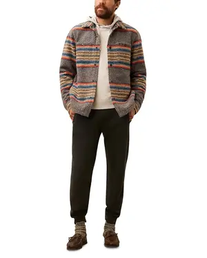 Faherty Brand Range Fleece Shirt Jacket - Buffalo Rock Stripe