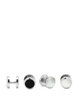 CUFFLINKS, INC. Double Sided Onyx & Mother Of Pearl Round Beveled Stud Set - Multi