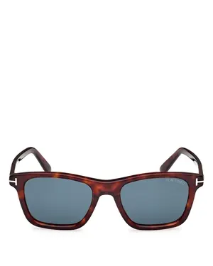 TOM FORD Square Sunglasses - Havana/blue