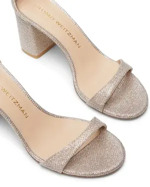 STUART WEITZMAN Nudist Block 75 Sandals - Poudre