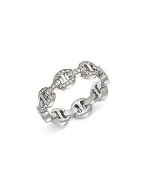Hoorsenbuhs 18k Gold Diamond Tri Link Ring - White