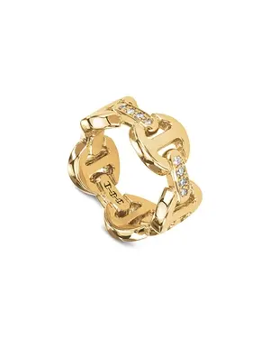 Hoorsenbuhs 18k Yellow Diamond Link Ring - Gold
