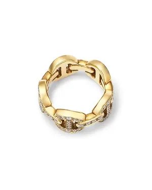 Hoorsenbuhs 18k Yellow Diamond Tri Link Ring
