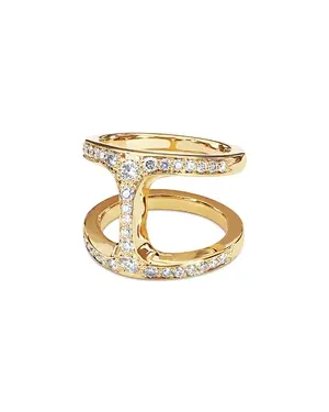 Hoorsenbuhs 18k Yellow Diamond Double Row Phantom Ring - Gold