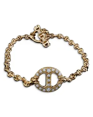 Hoorsenbuhs 18k Yellow Micro Chain Bracelet With Diamonds - Gold