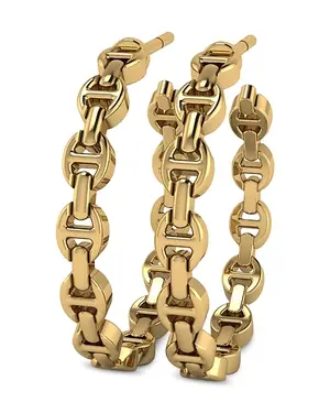 Hoorsenbuhs 18k Yellow Heritage Chain Link Hoop Earrings - Gold