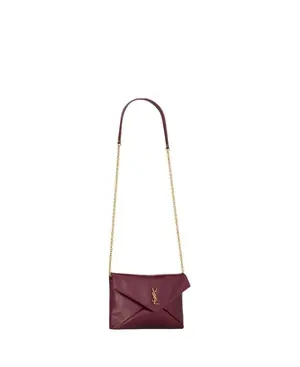 Saint Laurent Cassandre Chain Pouch - Dark Ruby