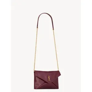 Saint Laurent Cassandre Chain Pouch - Dark Ruby