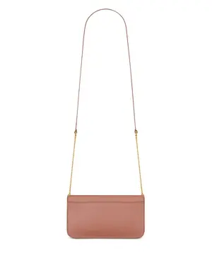 Saint Laurent Cassandre Crossbody Bag Phone Holder With Strap - Barely Pink Smooth Leather/gold