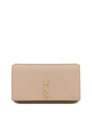 Saint Laurent Cassandre Crossbody Bag Phone Holder With Strap - Dark Beige