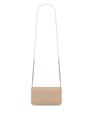 Saint Laurent Cassandre Crossbody Bag Phone Holder With Strap - Dark Beige