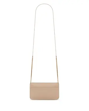 Saint Laurent Cassandre Crossbody Bag Phone Holder With Strap - Dark Beige