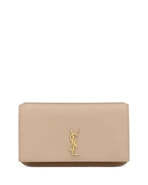 Saint Laurent Cassandre Crossbody Bag Phone Holder With Strap Dark Beige