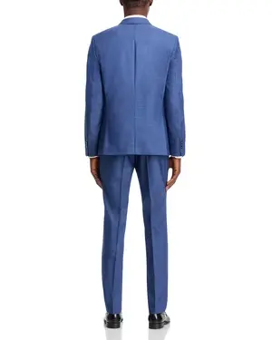 BOSS Huge 3 Piece Peak Lapel Slim Fit Suit - Navy