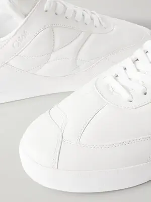 Chloé Kick Quilted Leather Sneakers - White