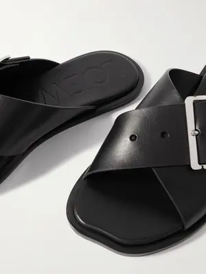 Loewe Petal Buckled Leather Slides
