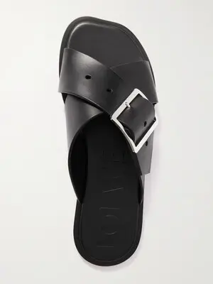 Loewe Petal Buckled Leather Slides