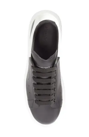 Alexander McQueen Oversized Leather Sneaker - Black/ White