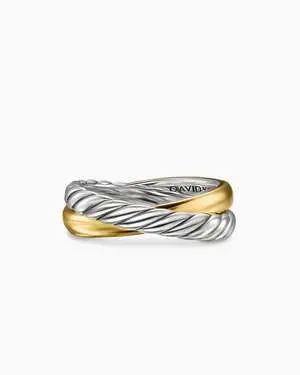 David Yurman Crossover Two Row Rotating Ring - Sterling Silver/14k Yellow Gold