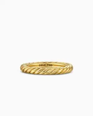David Yurman 18k Yellow Gold Cable Band Ring - All 18k Yellow Gold