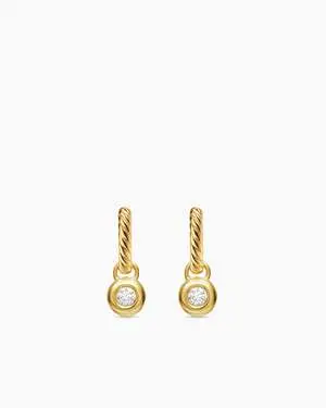 David Yurman Petite Cable Huggie Drop Earrings - Diamond